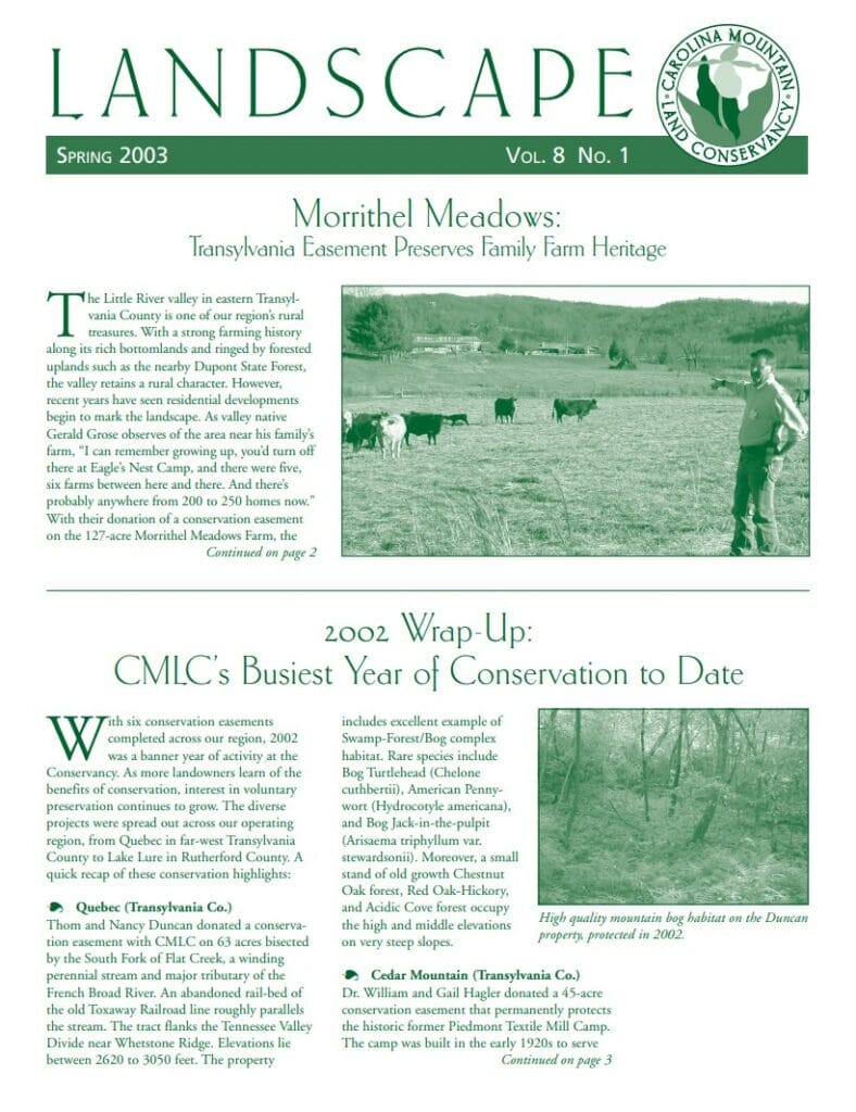 Landscape Spring 2003 - Conserving Carolina